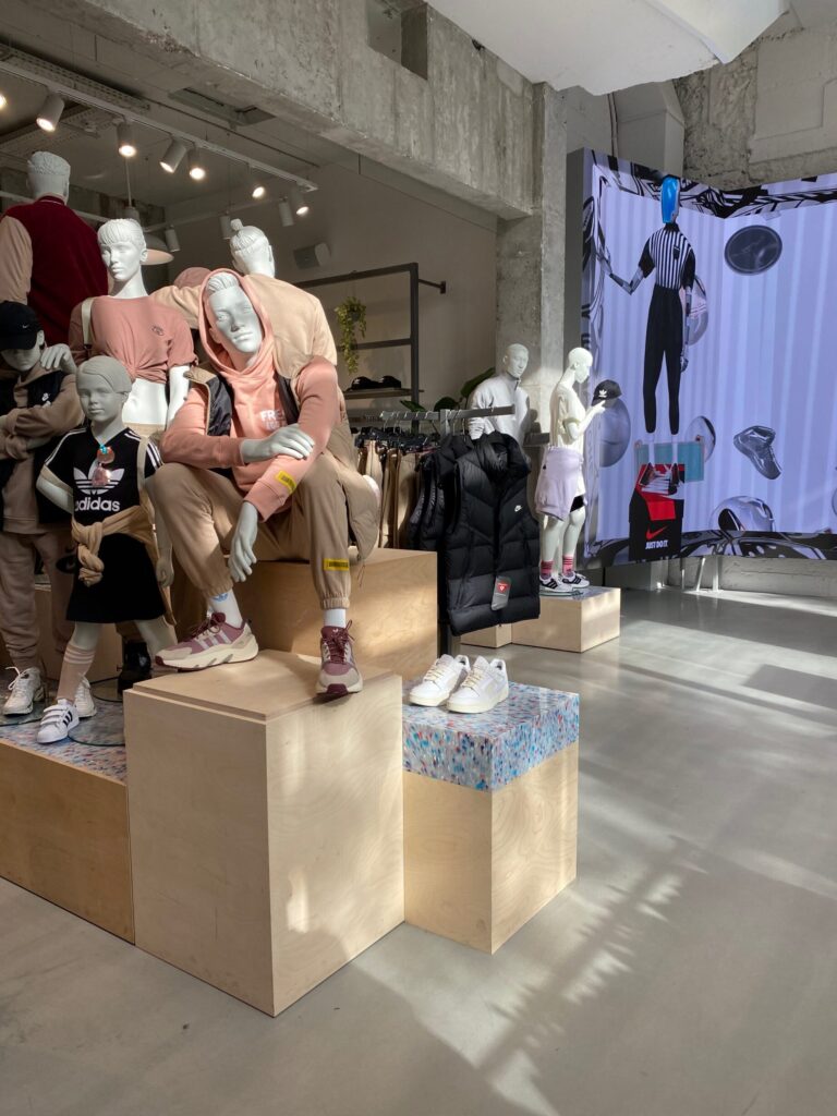 Earth-friendly style: Foot Locker store on the Champs-Elysées, Paris ...